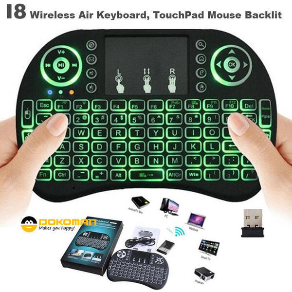 7 Colors Backlit Wireless Air Mouse Keyboard For Smart Tv & Android Tv ...