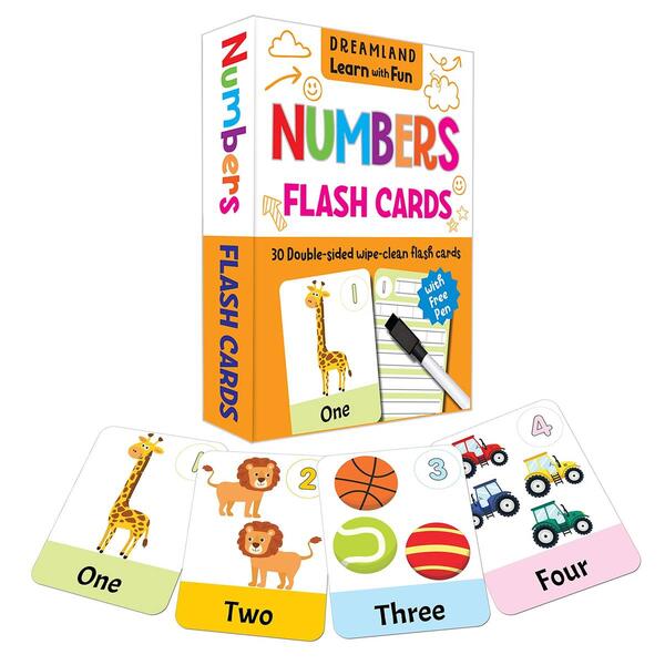 Dreamland Flash Cards Numbers - 30 Double Sided Wipe Clean Flash Cards ...