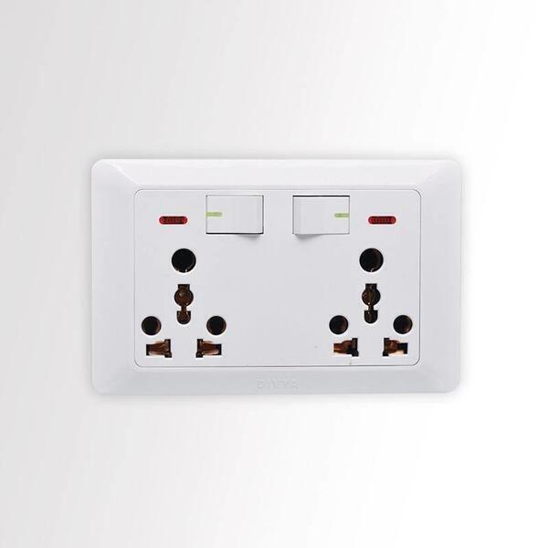 2 Gang + Double 5/16A Power Socket With Indicator - Premium Switches ...