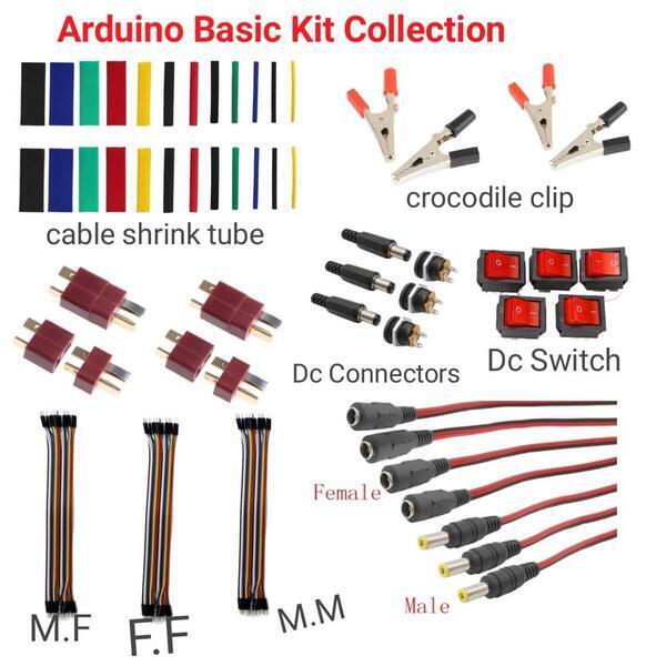 Arduino Basic Kit Set With Shrink Tubes Jumper wire Connectors Switches ...
