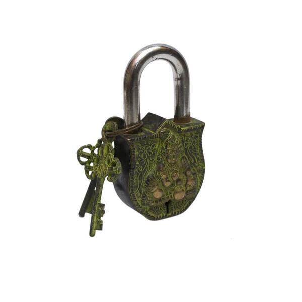 Golden Shiva/Om Design Lock With Two Keys | Compare and buy in Best ...