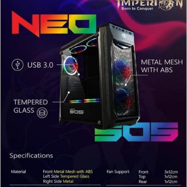 Imperion PC Case Neo 505 Free 2 Led Fan 12 CM Gaming Pc Case | Compare ...