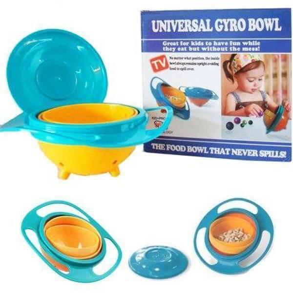 Kidskottage - 360 Degree Universal Gyro Bowl With Lid Spill Resistant ...