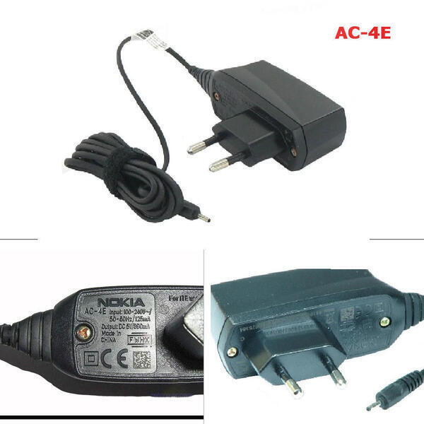 Nokia Travel Charger Model: AC-4E, 890mA for Keypad Phone (2.0mm Small ...