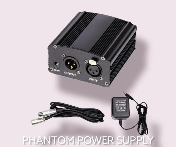 48V Phantom Power Supply With Xlr Cable And Adapter For Any Condenser ...