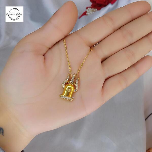 Abhushan Gallery Panchadhatu Gold Plated Shiva & Trishul Locket Chain ...