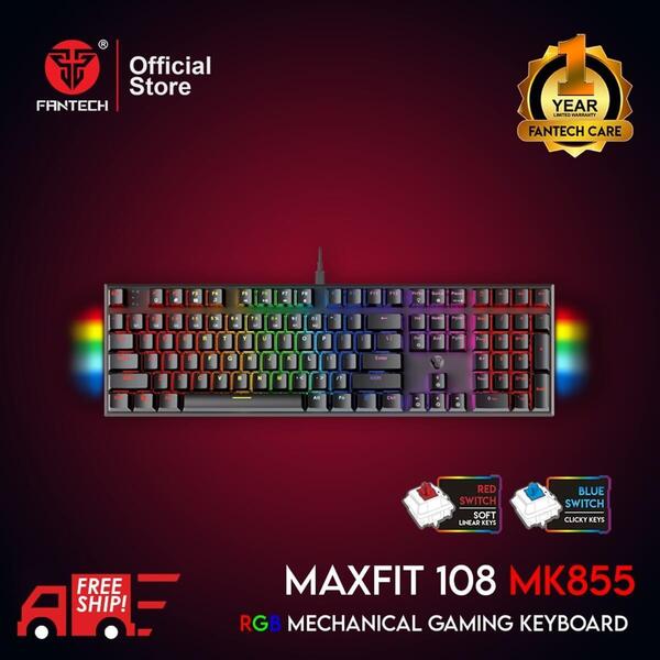 FANTECH MAXFIT108 MK855 RGB Mechnical Keyboard-BLACK (BLUE SWITCH) | Compare and buy in Best ...
