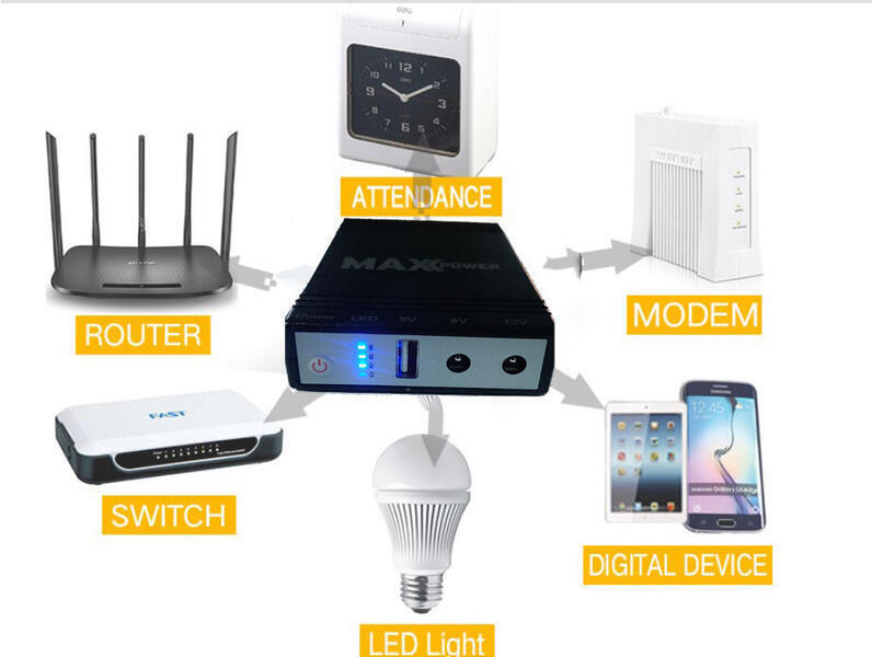 Mini UPS for Fiber Router with Power Bank 12v 9V and 5V 12 Hours Back ...