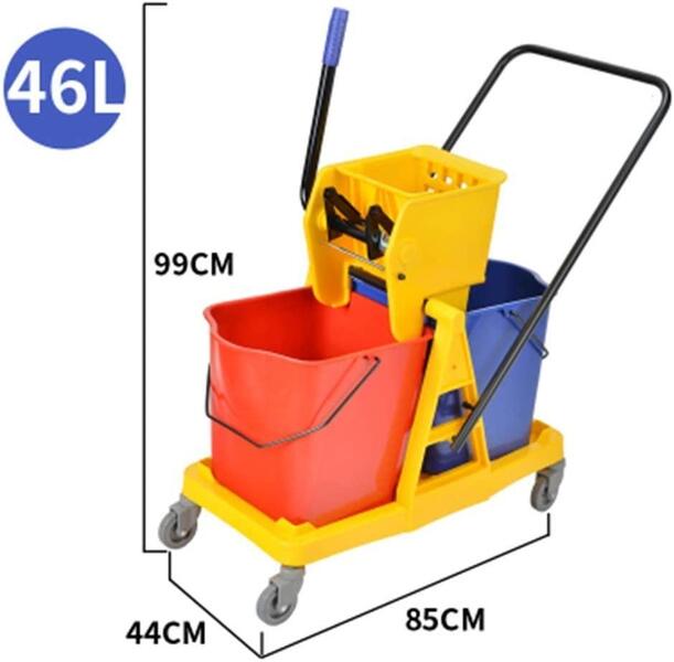 Plastic Double Barrel Mop Bucket with Wheels | Compare and buy in Best ...