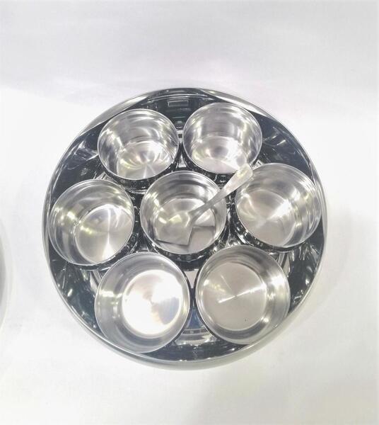 Stainless Steel Masala Box With Double Lid | Compare and buy in Best ...
