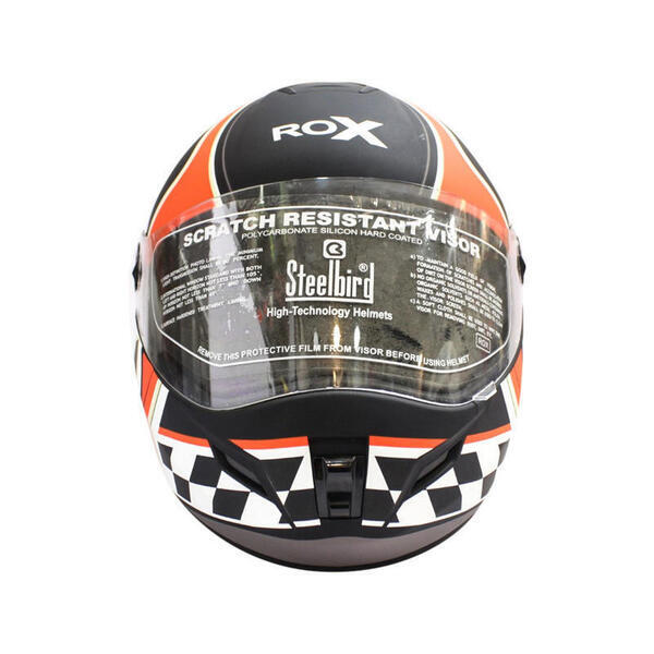 Steelbird Rox Rockers Black/Orange Full Face Helmet | Compare and buy ...