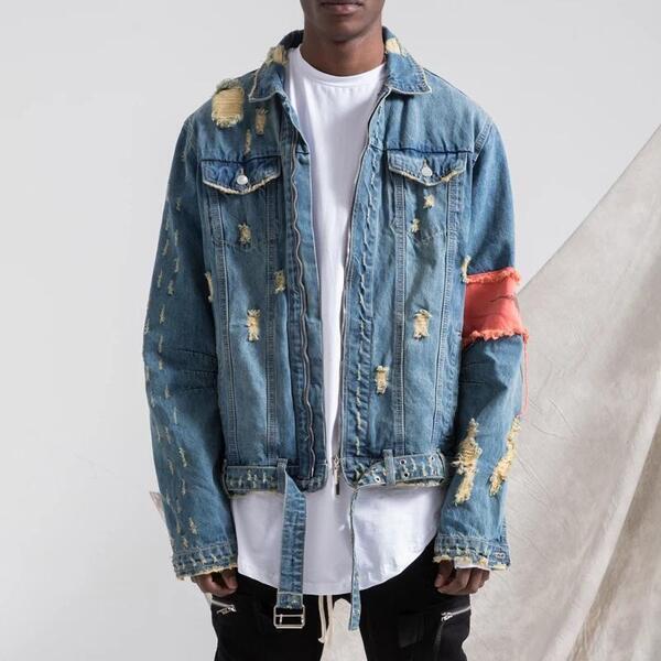 Vintage Big Back Patch Slim Fit Autumn Denim Jacket | Compare and buy ...