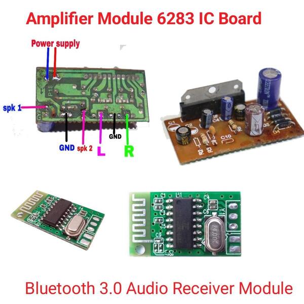 Audio Amplifier Board 6283 IC Model Simple Wiring With Bluetooth Module ...