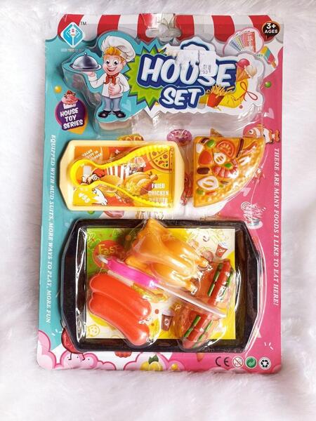 Fast Food Grilling Junk Food Kitchen Playset With Serving Plate For ...