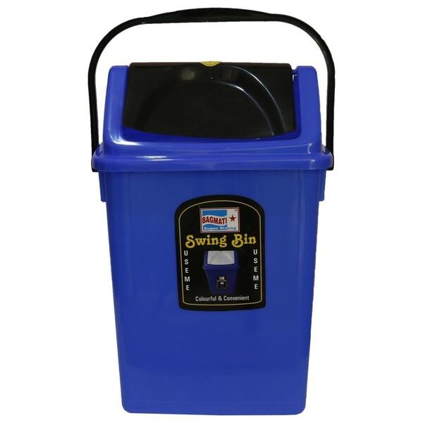 Bagmati Blue Plastic Swing Bin With Handle | Compare and buy in Best ...