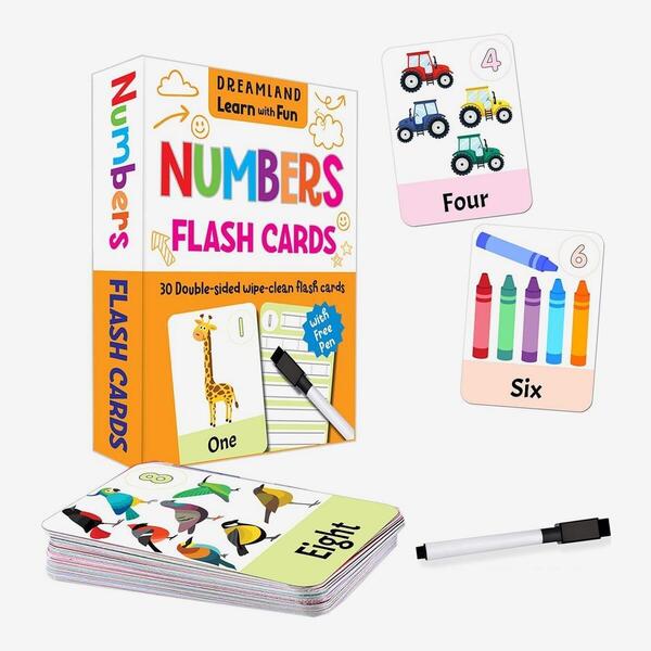 Flash Cards Numbers - 30 Double Sided Wipe Clean Flash Cards for Kids ...