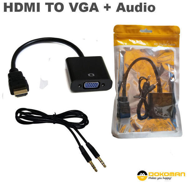 HDMI To VGA Converter With Audio Full HD 1080P For Laptop , Projector ...