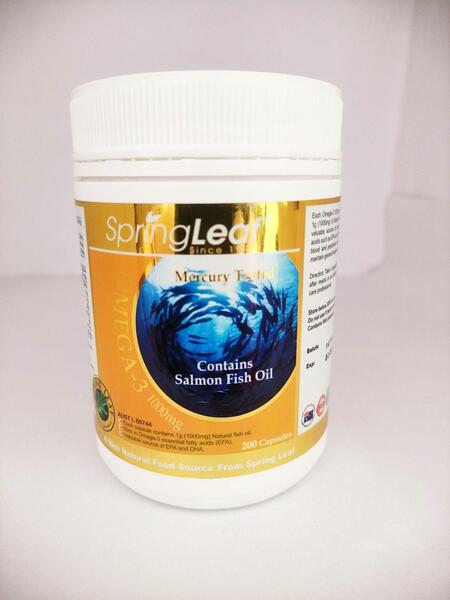 Spring Leaf Omega-3 1000mg Salmon Fish Oil - 200 Capsules | Compare and ...