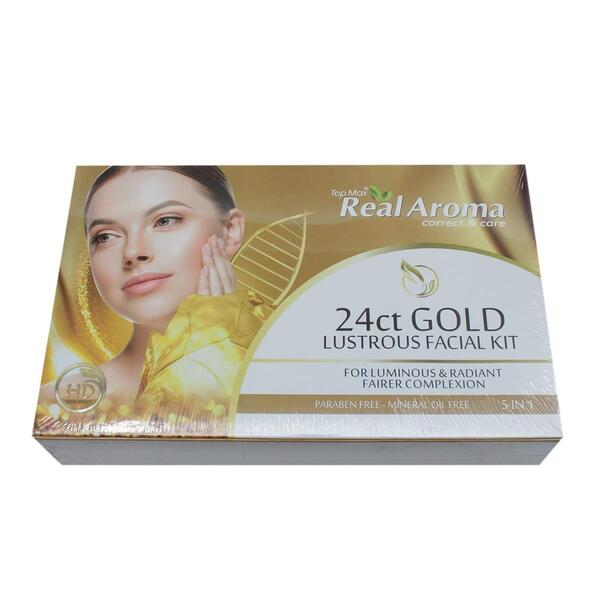 Top Max Real Aroma Correct & Care 24 Ct Gold Lustrous Facial Kit, 5 In ...
