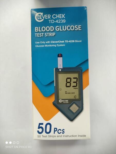 Clever Chek Glucometer Strips (Td4239),Individually Packed, 50 Strips ...
