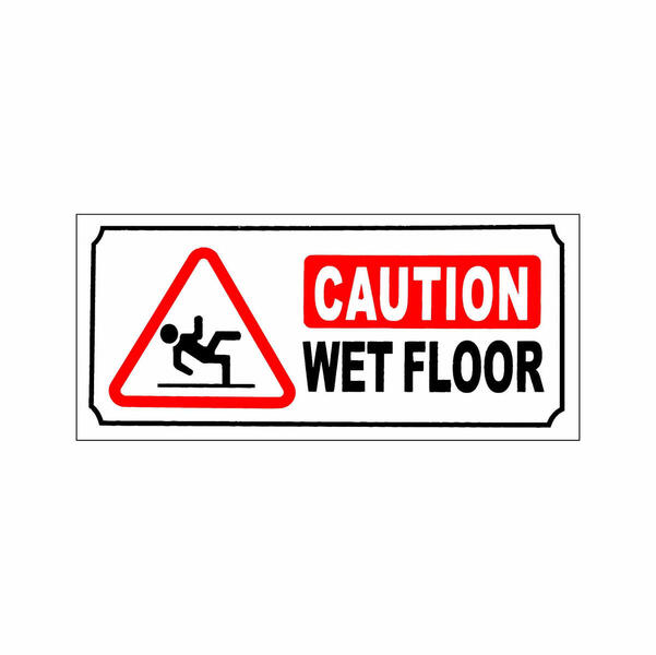 Self Adhesive Caution Wet Floor Sign Sticker for Office / Restaurant ...