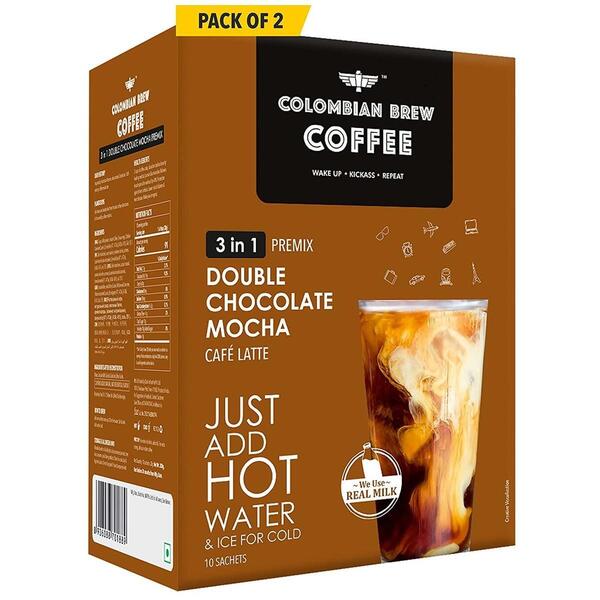 Colombian Brew Coffee, Double Chocolate Mocha Coffee Pre-Mix (3 in 1 ...