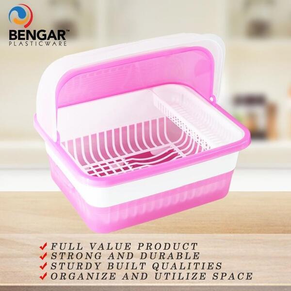 Plastic Plate Rack With Drainer And Cover | Compare and buy in Best ...