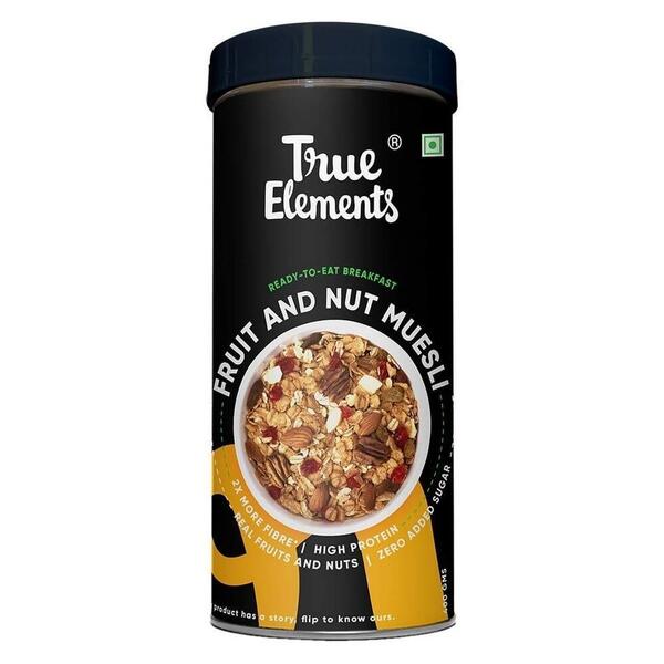 True Elements Fruit and Nuts Muesli 400g - 100% Wholegrain Cereal High ...