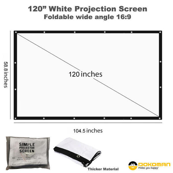 120" Folding Projector Screen, White Thick Material | Compare and buy ...