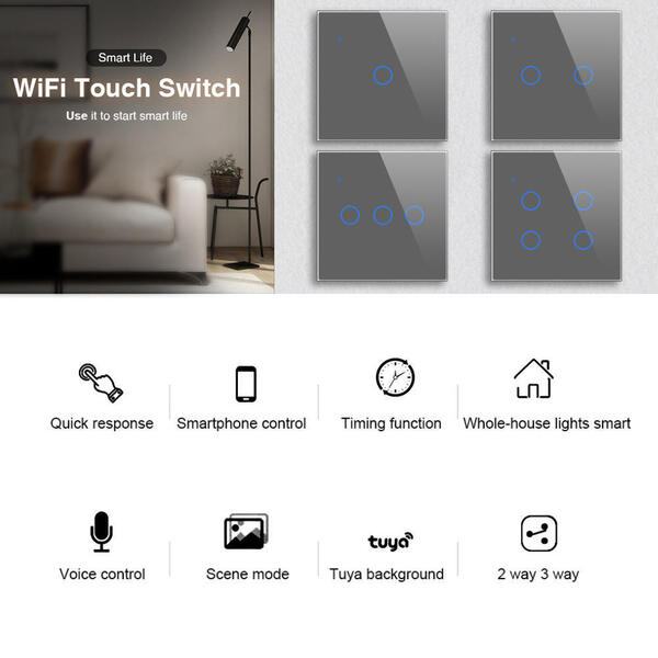 4 Gang Smart Home wifi Touch Switch 220V AC | Compare and buy in Best ...