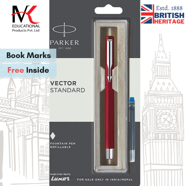 Parker Vector Standard Fountain Pen Refillable (Red) | Compare and buy ...