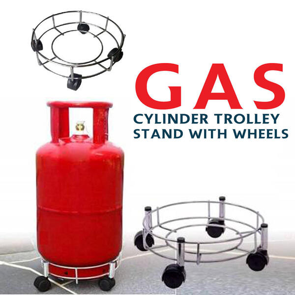 Stainless Steel Gas Cylinder Trolley, Stand With Wheels, Shape Circle ...