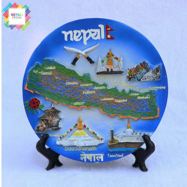 Nepal Map Wall & Table Decor,Mt. Everest, Swayambhunath, Pashupatinath ...
