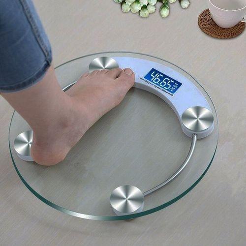 Digital Glass Weighing Machine: Round Personal Weighing Scale for Home ...