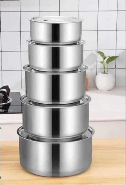Stainless Steel Multipurpose Stock Pot Set with Lids Induction and Gas ...