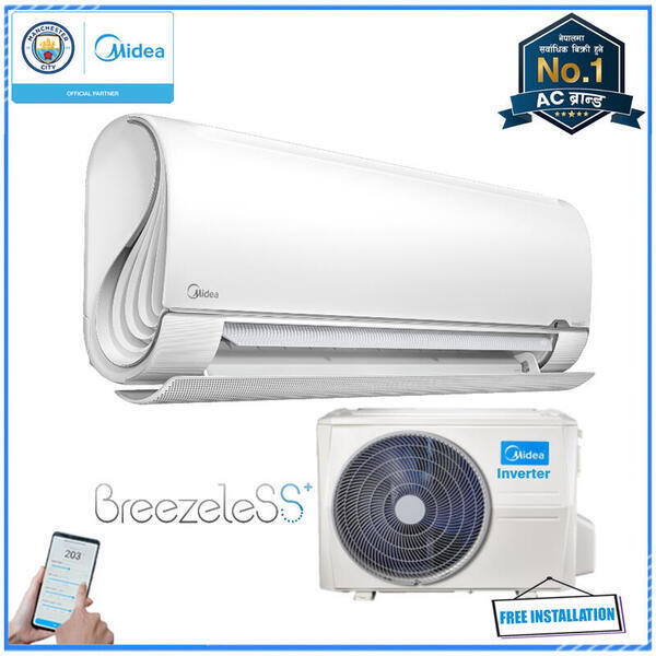 Midea BreezeleSS+ series DC Inverter Wall Mounted 1 ton Air Conditioner ...