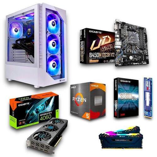 Gaming PC Full Setup with Ryzen 5 5500, Gigabyte B450M Board, Gigabyte ...