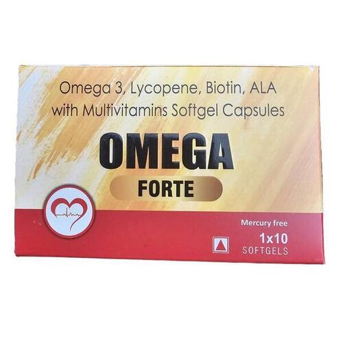 Omega Forte With Omega 3, Multivitamins,Lycopene,Biotin 10 Capsules ...