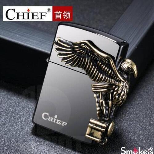 LIGHTER Chief brand gasoline lighter, prominent design of Harley ...