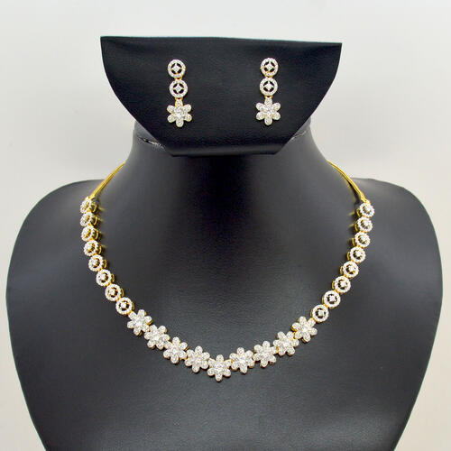 Jewels Of Nepal Australian Diamond Flower Designed Jewellery Set For ...