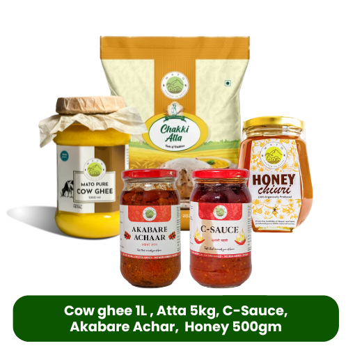 Mato Special combo offer (atta, akabare achar, c-sauce, cow ghee ...