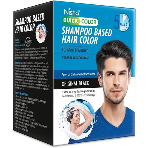 Nisha Quick Color Shampoo Based Hair Color For Men & Women Natural ...